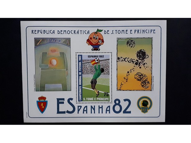 Sport fudbal SP ESP - Sao Tome 1982. Bl/4 (75) ** Čisto