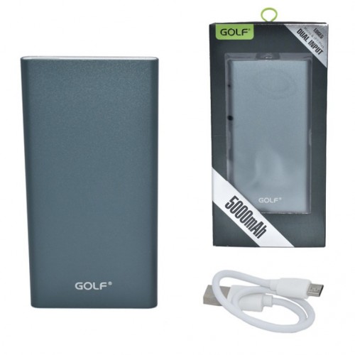 Power bank GOLF EDGE5 5000mAh sivi 2xUSB