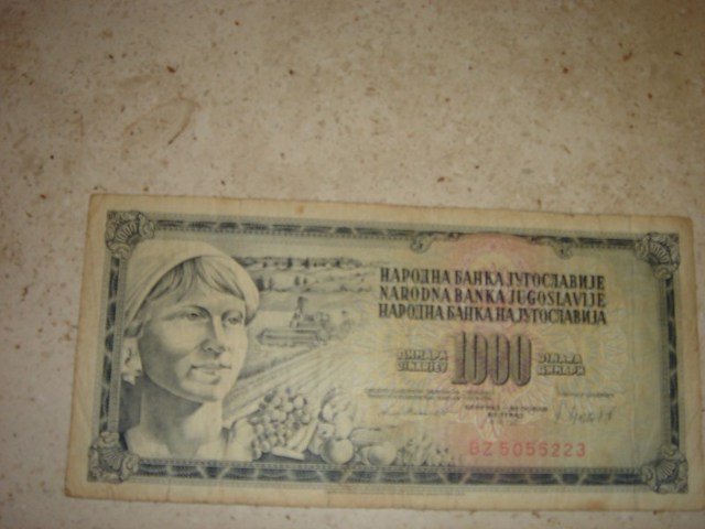 Papirni novac 1000 din . iz 1981 god .