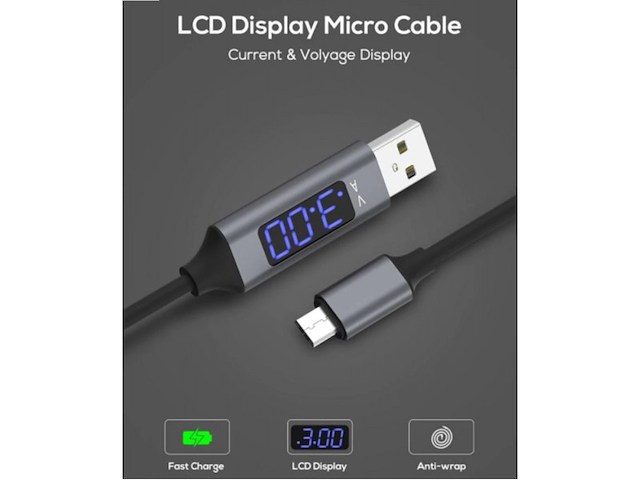 KABL USB NA MIKRO USB SA LED DISPLEJOM