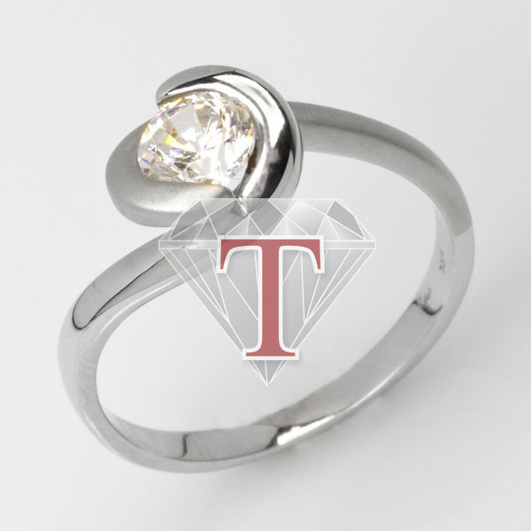 Nežan verenički prsten od belog zlata