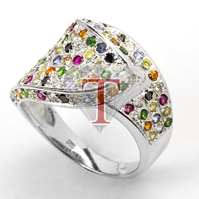 Masivan verenički prsten od belog zlata - Tutti Frutti