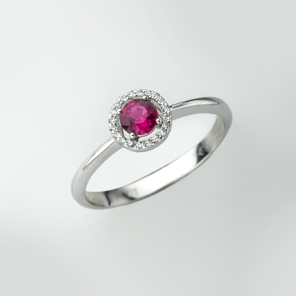 Prsten za veridbu - rubin i dijamanti