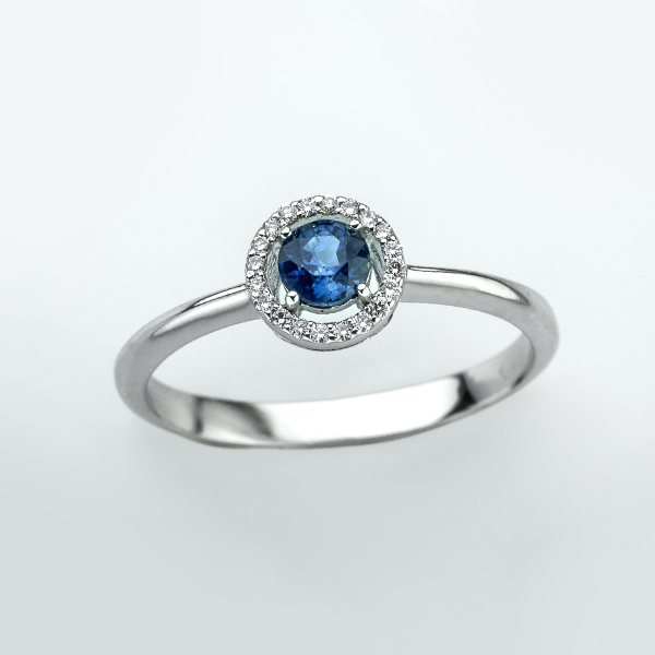 Plavi safir i dijamanti - prsten