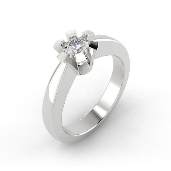 Dijamantski prsten-belo zlato