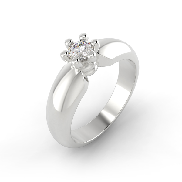 Prsten sa jednim centralnim dijamantom