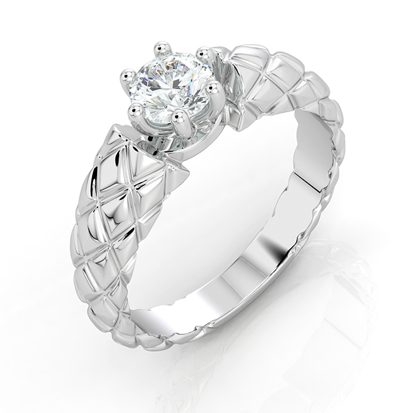 Brilijantski prsten - belo zlato