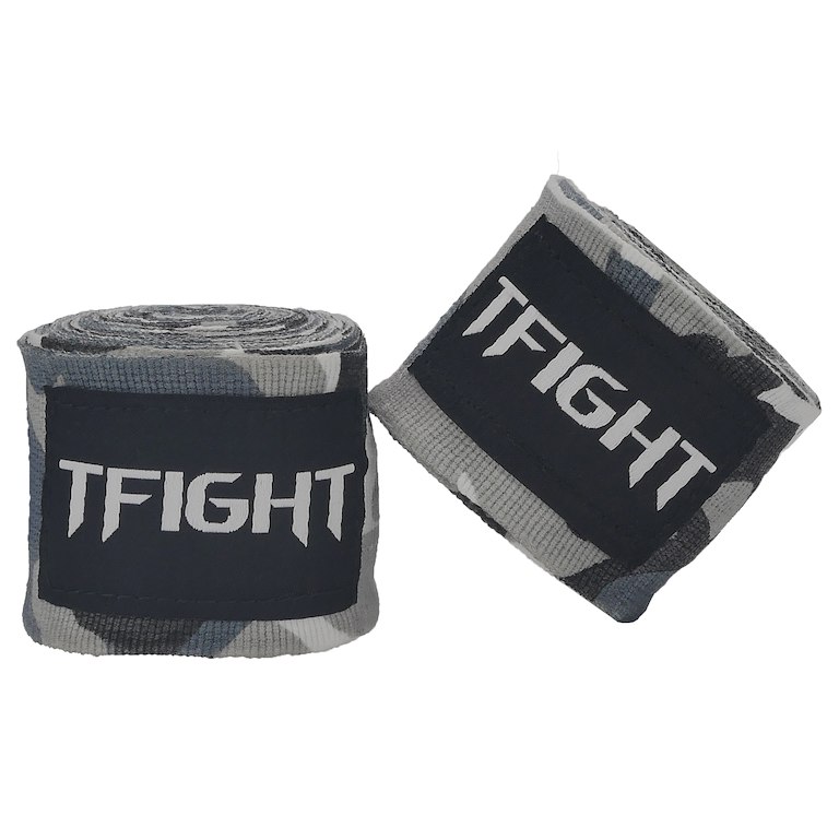 TFIGHT ELASTIC HAND WRAPS – ELASTIČNI BANDAŽERI CAMO BLACK GREY 4,5m