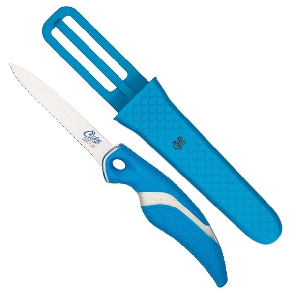 SERRATED NET KNIFE W/SHEATH 3