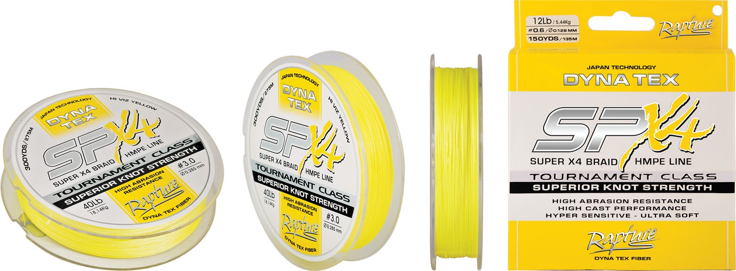Rapture Dyna Tex Spin SP-X4 HV YELLOW 270m 0.405mm
