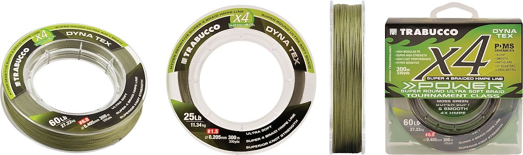 Trabucco Dyna Tex X4 Power 300m 0.435mm MOSS GREEN