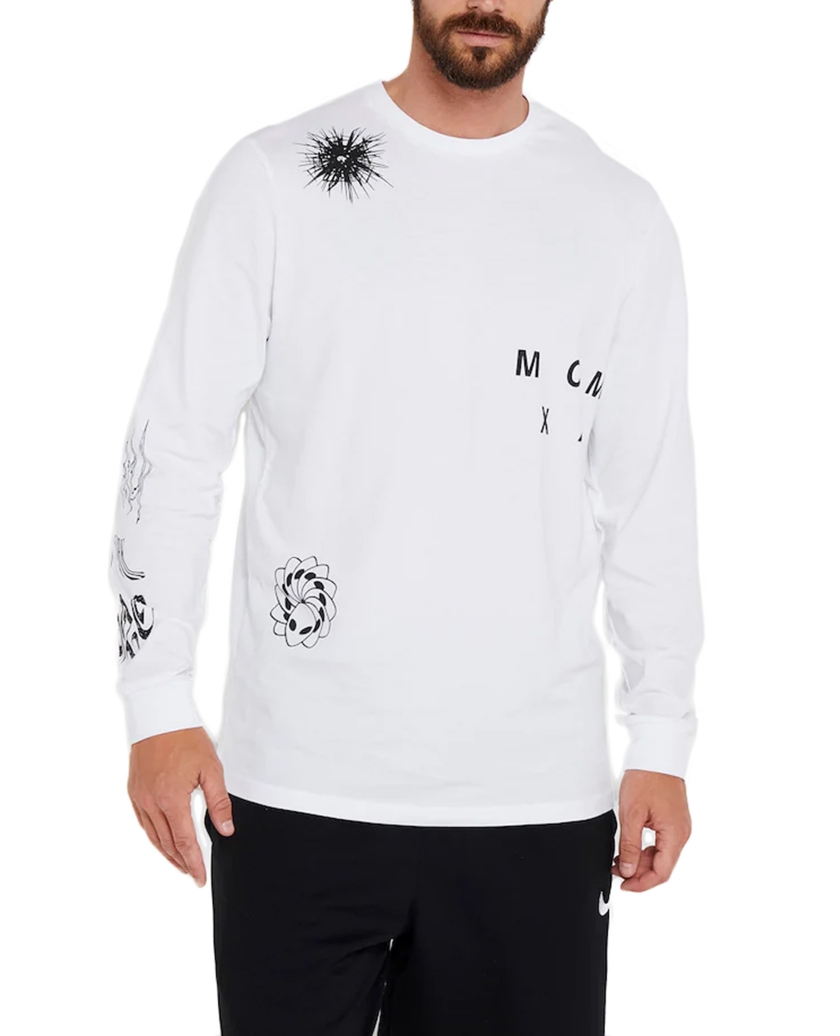 NEW ERA BOOTLEG GRAPHIC WHITE LONG SLEEVE TEE