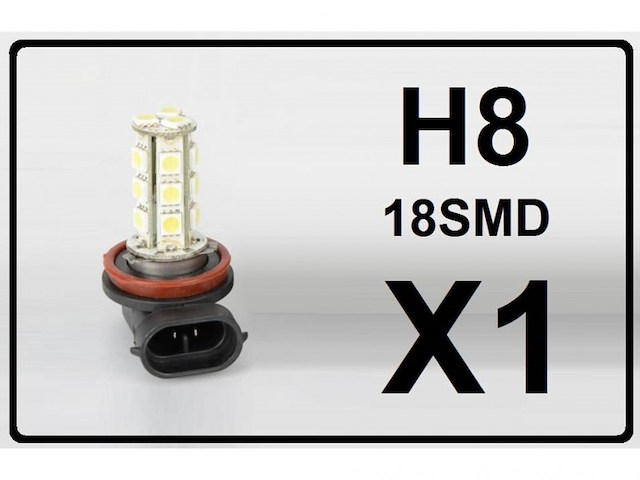 H8 LED Sijalica - 18 SMD dioda - 1 komad