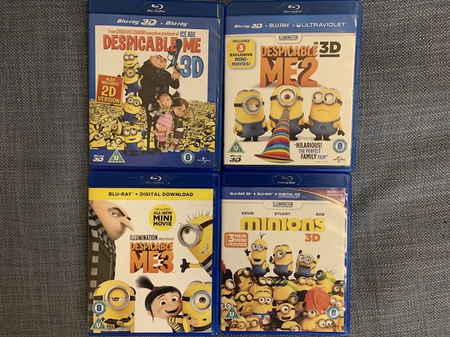 Despicable Me 1-3 &; Minions 3d+2d blu ray