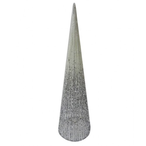 Shiny cone Novogodišnja svetlucava jelka 60cm srebrna