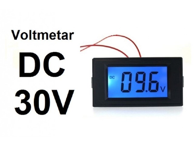 Voltmetar DC 4.5 - 30V plavi displej LCD