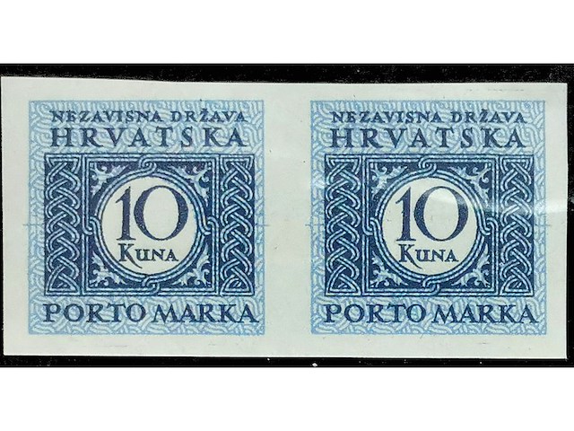 NDH 1943 III PORTO - 10 KUNA NEZUPČANI PAR