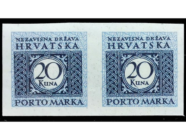 NDH 1943 III PORTO - 20 KUNA NEZUPČANI PAR