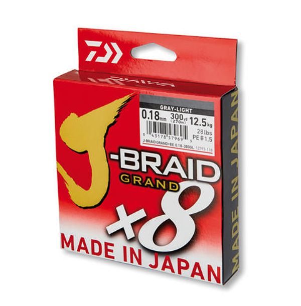 J-BRAID GRAND X8 0.18mm 135m GRAY-LIGHT (12793-018)