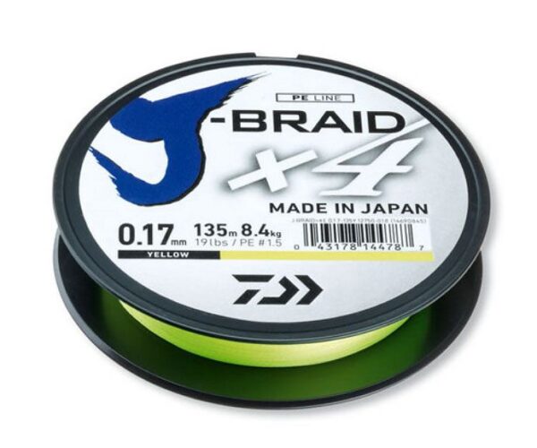 J-BRAID X4 0.19mm 135m YELLOW (12740-019)