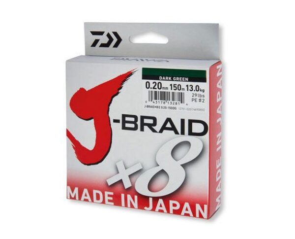 J-BRAID X8 0.18mm 150m CHARTREUSE (12750-018)