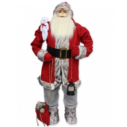 Crveni deda Mraz sa vrećom i medom 150 cm