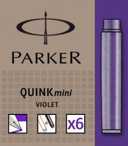 PARKER patrone mini QUINK purpur 1/6