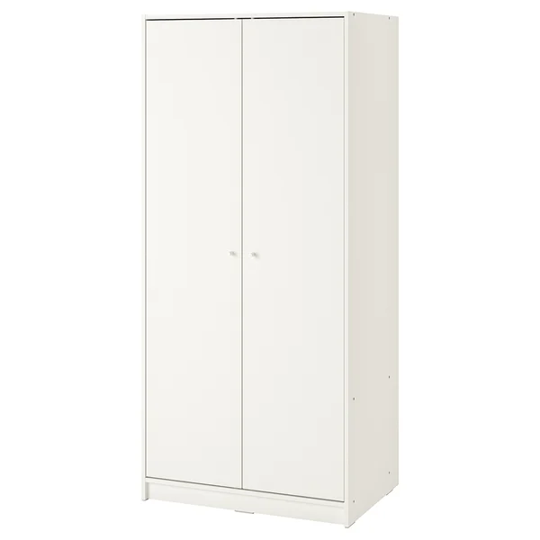 Garderober s 2 vrata, bela, 79x55x176 cm