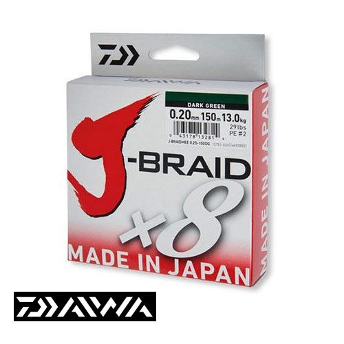 Daiwa J-Braid X8 150m Dark Green- Tamno zelena