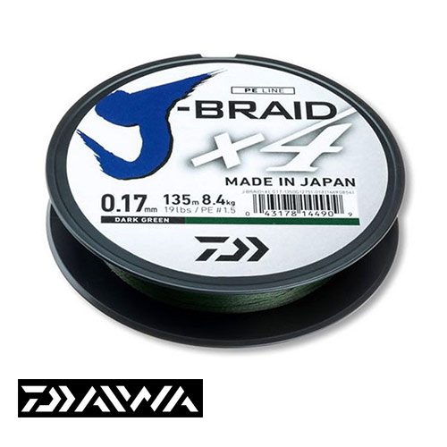 Daiwa J-Braid X4 135m Dark Green- Tamno zelena