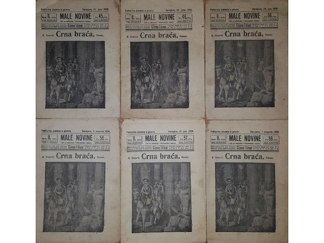 Crna Braća - Male Novine Sarajevo 1926 Kraljevina SHS
