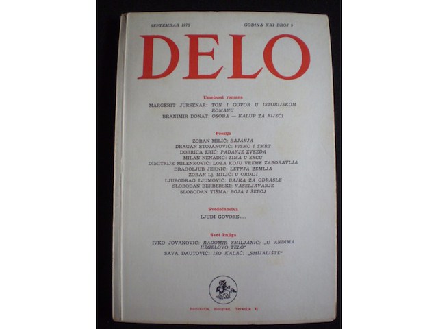 DELO SEPTEMBAR 1975 GODINA XXI BROJ 9