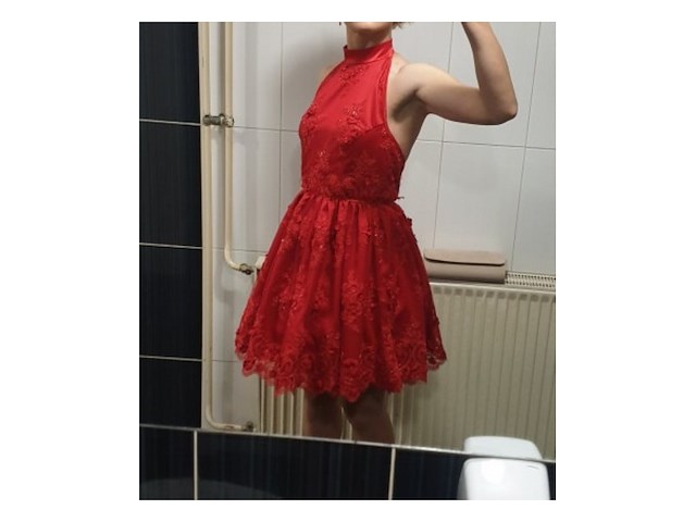 Crvena haljina 3d cipka