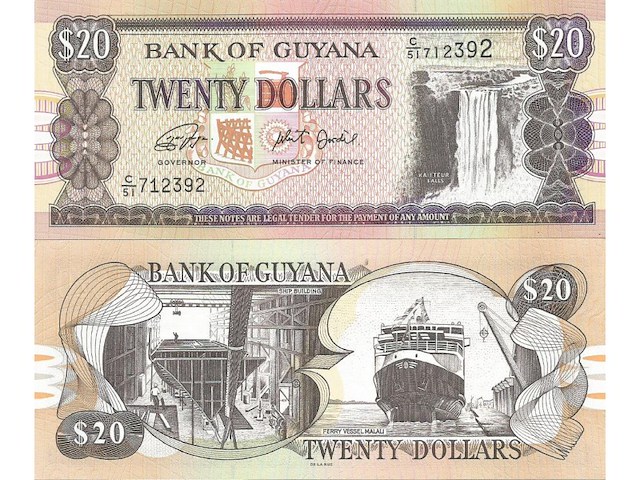 Guyana 20 dollars 2018. UNC