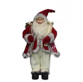 Deda Mraz crveni sa skijama i džakom 60 cm