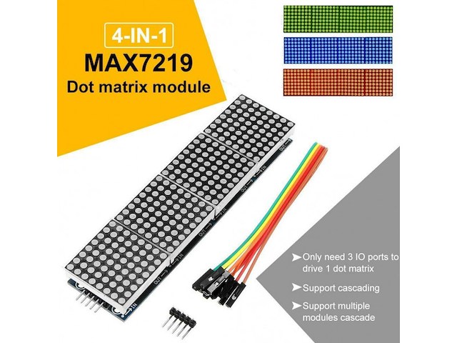 Četvorostruki LED dot matrix modul 8x8 zeleni