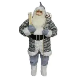 Deda Mraz sivi sa skijama 150 cm