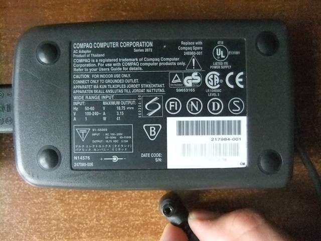 Compaq adapter 18.75V 3.15A + GARANCIJA!