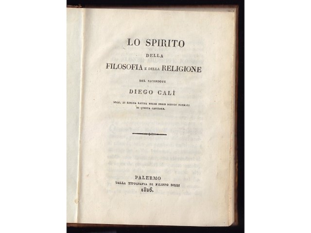 lo spirito della filosofia 1826 knjiga