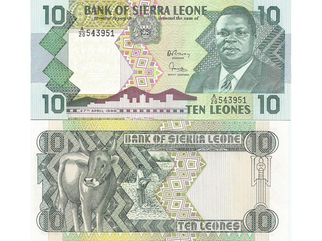 Sierra Leone 10 leones 1988. UNC