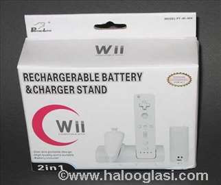 Baterija + postolje za kontrolere Nintendo Wii