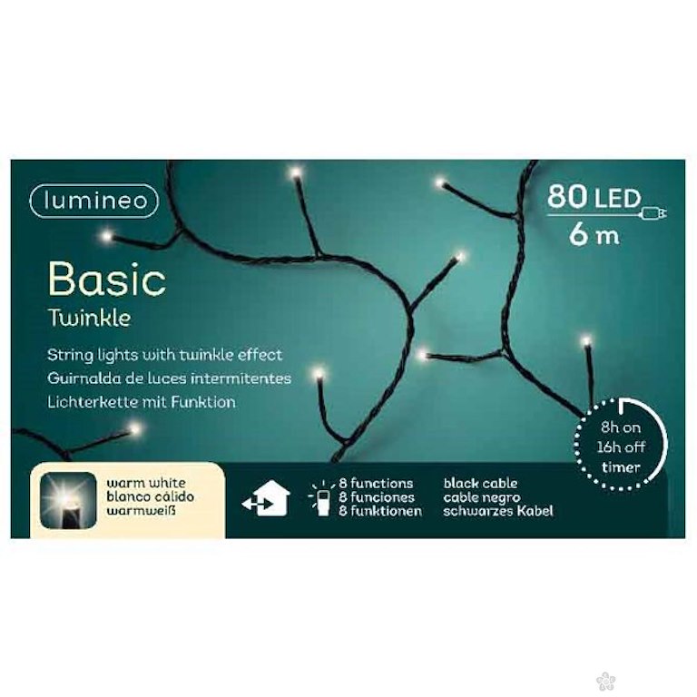 Novogodišnja rasveta 80l Toplo bela Lumineo Basic