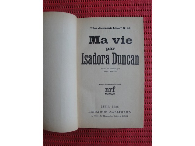 Ma vie  par Isadora Duncan