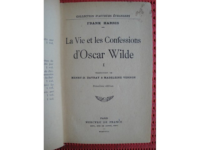 Frank Harris -  La vie et les confessions d`Oscar Wilde