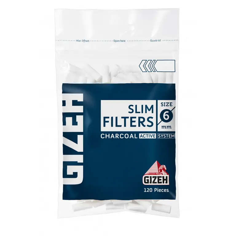 Gizeh GIZEH FILTER - SLIM FILTER CHARCOAL 120KOM (5007)