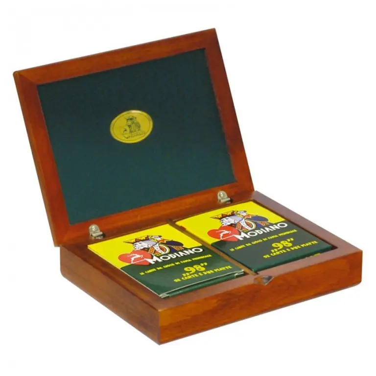 Modiano Komplet Modiano “D” Karte za igranje u drvenoj kutiji