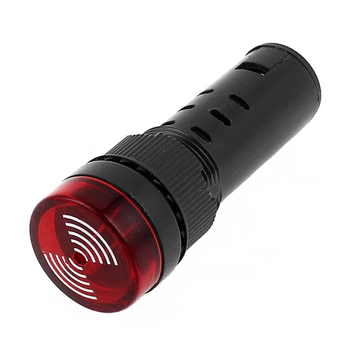 LED signalna sijalica crvena 12V sa zujalicom, fi=16mm