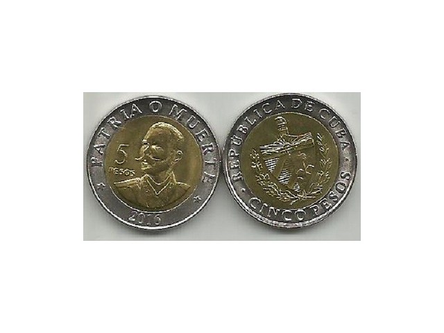 Kuba 5 pesos 2016. UNC Bimetal