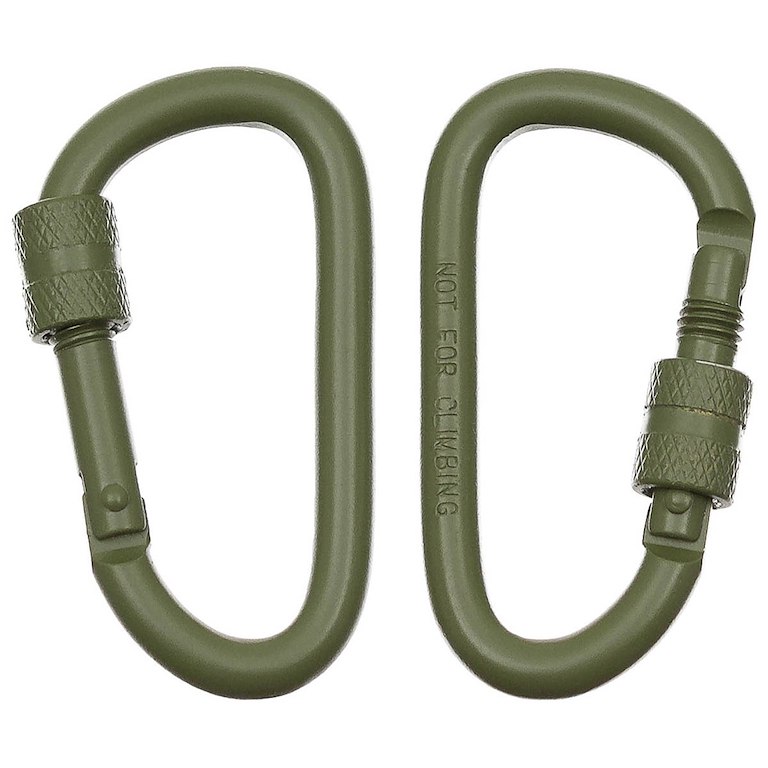 Karabiner aluminijumski sa zavrtnjem D 8mm x 8cm zeleni