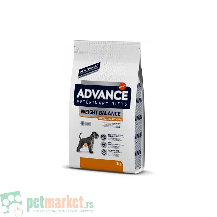 Advance Vet: Hrana za gojazne pse Weight Balance, 3 kg
